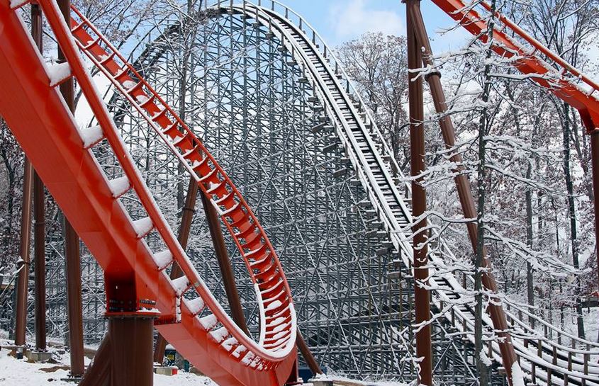 Holiday World Blanketed with Early Snow - Coaster101