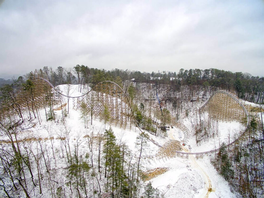 Dollywood Shares Lightning Rod Construction Progress - Coaster101