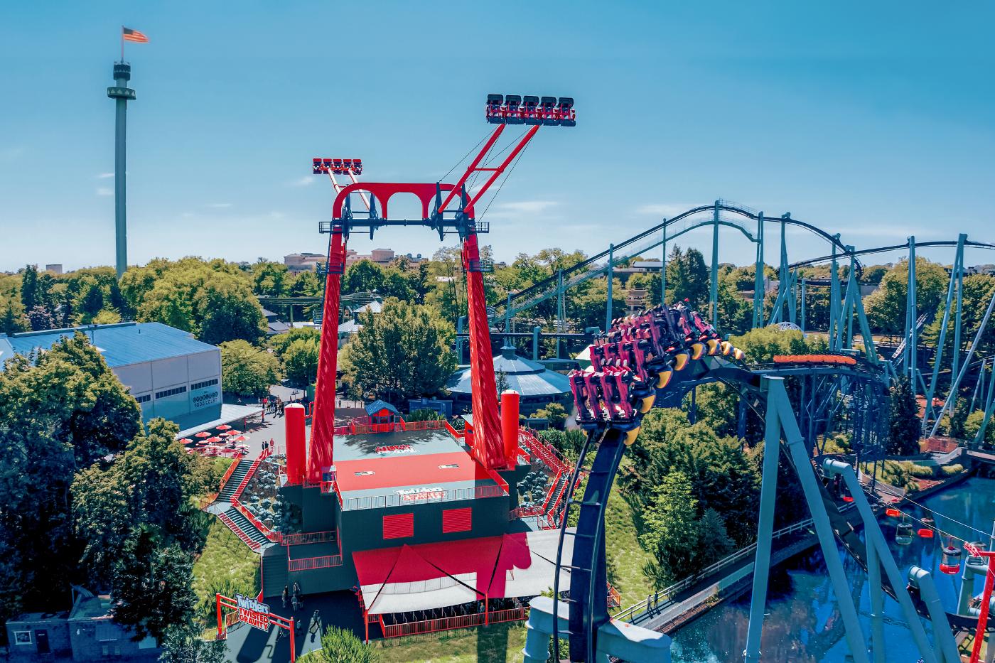 Hersheypark 2025 New Twizzlers Twisted Gravity Screamin' Swing - Coaster101