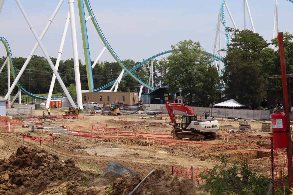 A Look Inside Rip Roarin' Falls Construction Site at Carowinds - Coaster101